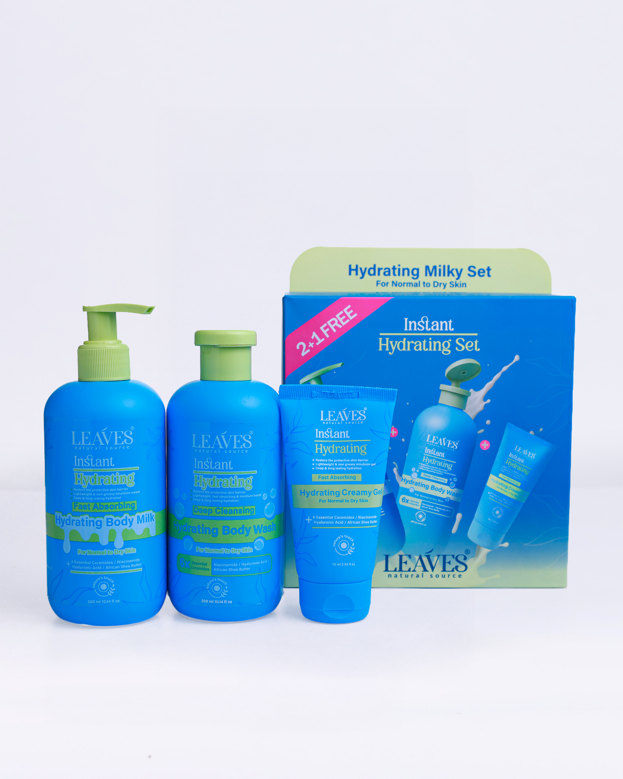 Hydrating Milky Set – Complete Moisture Routine Up to 72 Hours – Leaves-Lab